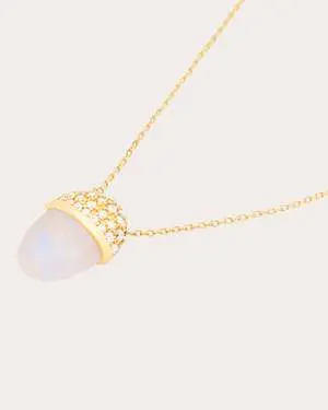 CAMPBELL + CHARLOTTE Diamond And Moonstone Pendant Necklace