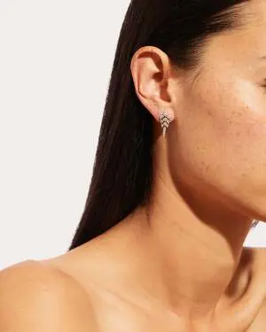 STATEMENT Diamond Shield Stairway Drop Earring - Silver