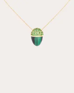 CAMPBELL + CHARLOTTE Tsavorite Acorn Pendant Necklace - Malachite