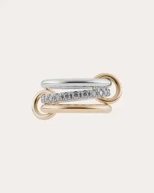 SPINELLI KILCOLLIN Diamond And 18k Gold Two-tone Taurus Ring - Silver