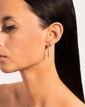STATEMENT Diamond Stairway Drop Earring - Silver