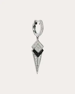 STATEMENT Diamond Stairway Hoop Earring - Silver