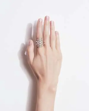 STATEMENT Diamond And 18k Rose Gold Two-tone Ring - Pink/silver
