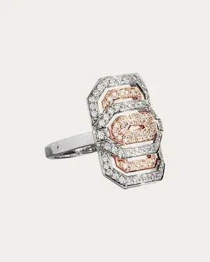 STATEMENT Diamond And 18k Rose Gold My Way Ring - Pink/silver