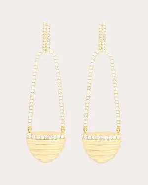 CAMPBELL + CHARLOTTE Diamond And 14k Cap Drop Earrings - White Diamond