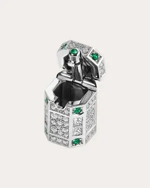 STATEMENT Emerald & Diamond Rise Pendant Necklace