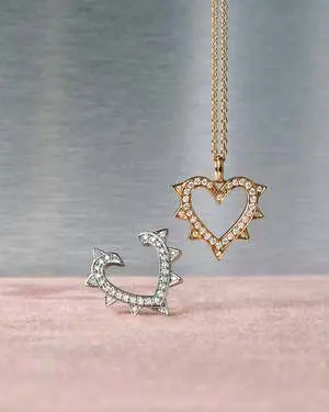 STATEMENT Diamond & 18k Rockaway Heart Pendant Necklace - Gold