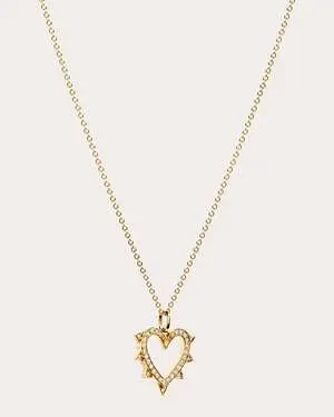 STATEMENT Diamond & 18k Rockaway Heart Pendant Necklace - Gold