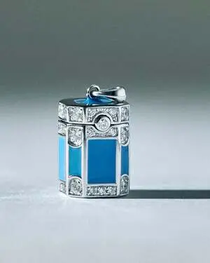 STATEMENT Diamond & Enamel Pendant Necklace