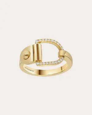 STATEMENT Diamond & 18k Rivet Ring - Gold