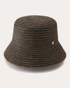 Helen Kaminski Nala Stripe Crocheted Raffia Bucket Hat - Brown