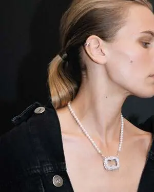 STATEMENT Pearl And Diamond Pendant Necklace