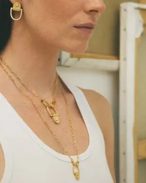 STATEMENT 18k Rivet Lm Pendant Necklace - Gold