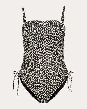 GIRLSMUSTHAVE Joan Polka Dot Ruched One-piece - Black