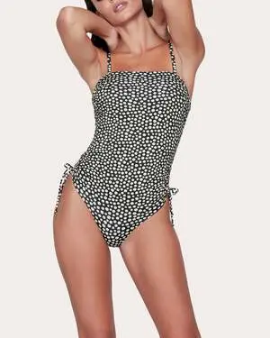 GIRLSMUSTHAVE Joan Polka Dot Ruched One-piece