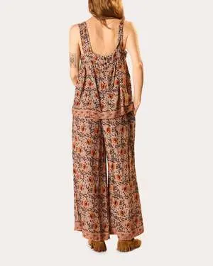 Natalie Martin Jasmine Floral Pintucked Tank Top - Multicolor