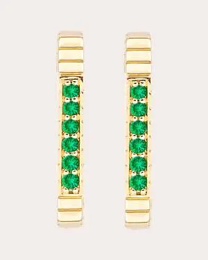 CAMPBELL + CHARLOTTE Emerald And 14k Gold Spark Hoop Earrings