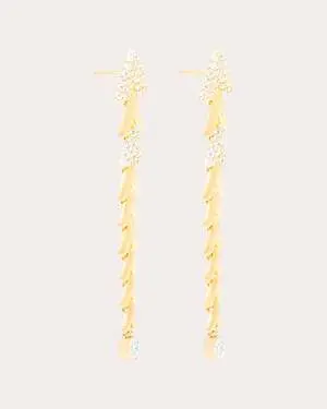 CAMPBELL + CHARLOTTE Diamond And 14k Chevron Drop Earrings - Gold