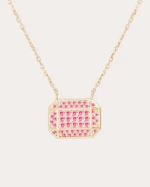 CAMPBELL + CHARLOTTE Sapphire And 14k Gold Spark Pendant Necklace - Pink