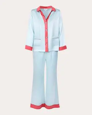 KARMA ON THE ROCKS Tokyo Silk Pajama Set - Blue