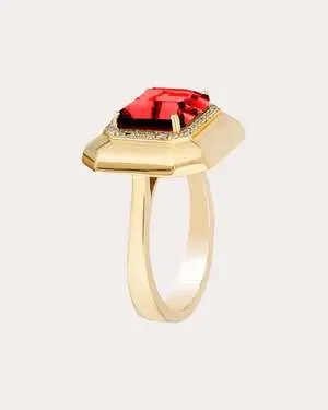 Goshwara Garnet And Diamond 18k Gold Ring - Red