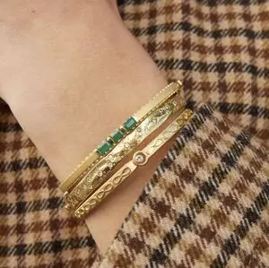 ELIZABETH MOORE Emerald And 18k Bangle - Gold