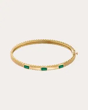 ELIZABETH MOORE Emerald And 18k Gold Infinity Bangle - Green