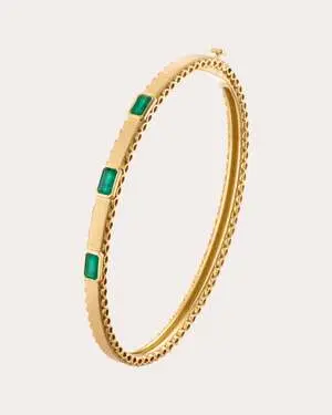ELIZABETH MOORE Emerald And 18k Gold Infinity Bangle - Green
