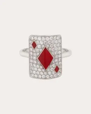 MYSTERYJOY Diamond And 18k White Gold Honneur Ring - Silver