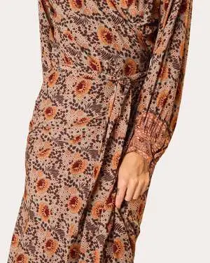 Natalie Martin Kate Floral Gathered Wrap Maxi Dress