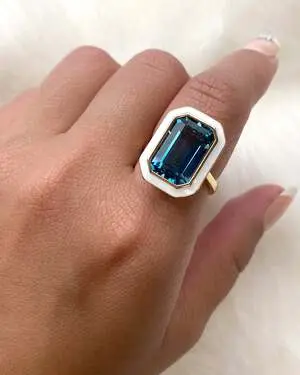 Goshwara Topaz And Enamel Ring - Blue