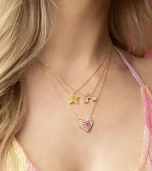 CAMPBELL + CHARLOTTE Sapphire & Ruby Juju Heart Pendant Necklace