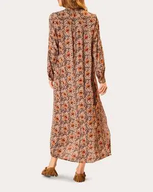 Natalie Martin Mb Floral Button-front Midi Dress