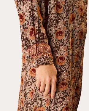 Natalie Martin Mb Floral Button-front Midi Dress