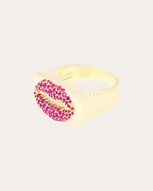 CAMPBELL + CHARLOTTE Ruby And Diamond 14k Gold Juju Lips Ring - Red