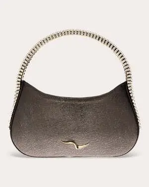 MANAR LAKTINEH Koda Crystal Metallic Shoulder Bag - Silver