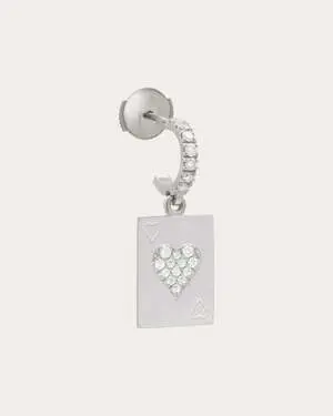 MYSTERYJOY Diamond And 18k White Gold Âme Drop Earring - Silver