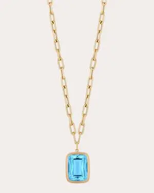 Goshwara Topaz And 18k Gold Pendant Necklace Blue