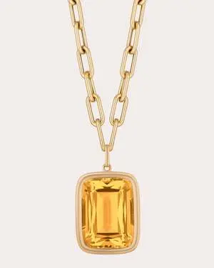 Goshwara Citrine And 18k Gold Pendant Necklace - Yellow