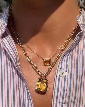 Goshwara Citrine And 18k Gold Pendant Necklace - Yellow