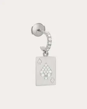MYSTERYJOY Diamond And 18k White Gold Justice Drop Earring - Silver