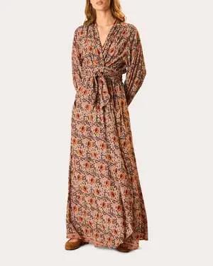 Natalie Martin Nico Floral Belted Maxi Dress - Multicolor