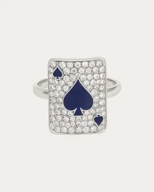 MYSTERYJOY Diamond & 18k White Gold Justice Pinky Ring - Silver