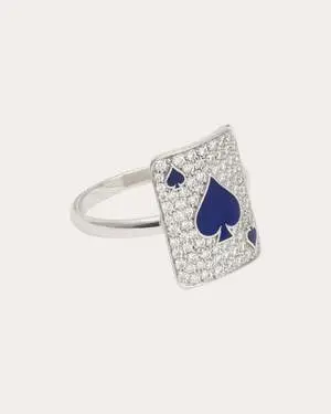 MYSTERYJOY Diamond & 18k White Gold Justice Pinky Ring - Silver