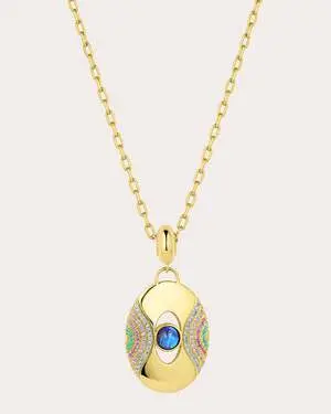 JENNIFER DEMORO Opal Cabochon Color Wave Pendant Necklace - Multicolor
