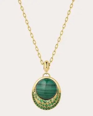 JENNIFER DEMORO Tsavorite Pendant Necklace - Malachite
