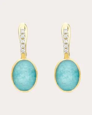 NANIS ITALIAN JEWELS Amazonite & Diamond Anice Drop Earrings - Blue