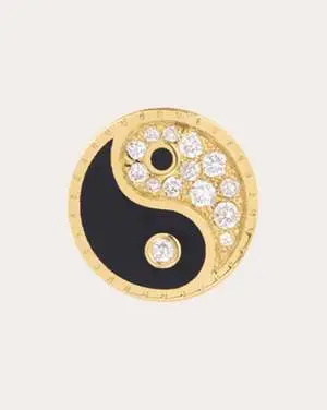 MYSTERYJOY Diamond And 18k Yin Yang Stud Earring - Gold