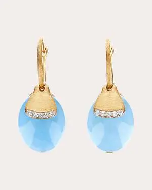 NANIS ITALIAN JEWELS Diamond & Aquamarine Ciliegine Drop Earrings - Blue