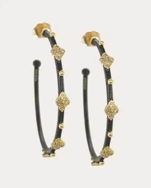 Armenta Diamond And Blackened Crivelli Hoop Earrings - Silver